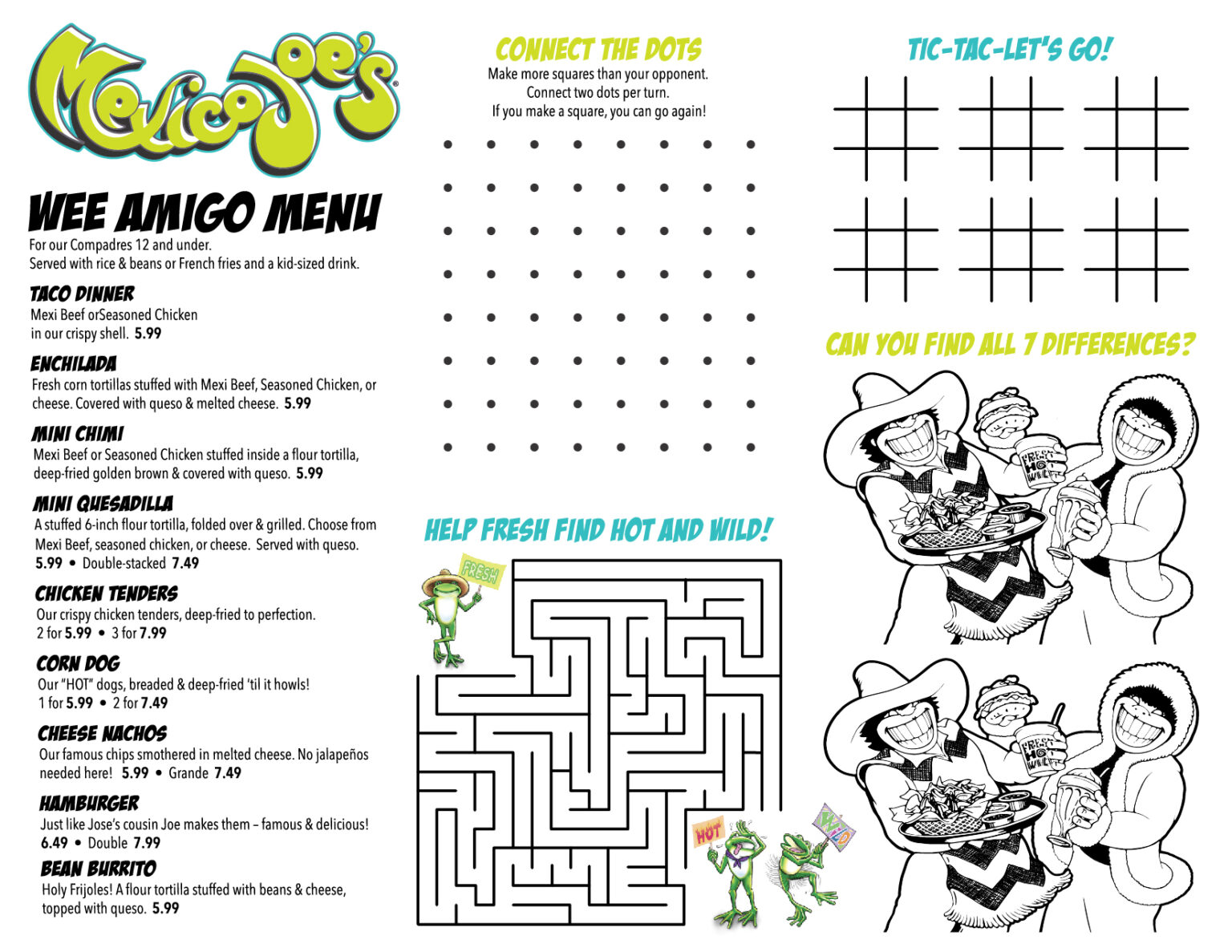 Menu | Mexico Joe's | Home of the World's Best Salsas